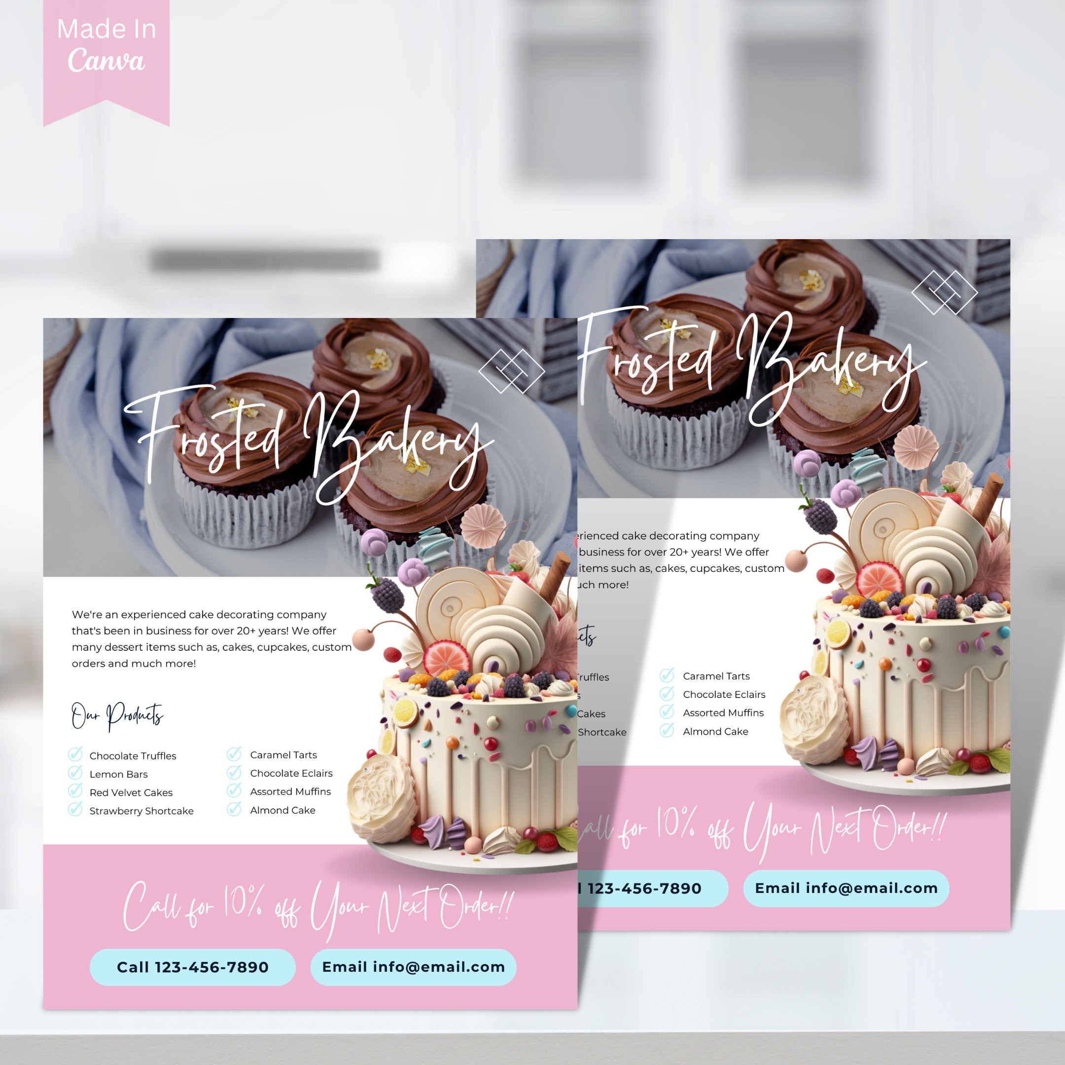 Cake Flyer Template, Cupcake Cake Business Flyer, Baking Dessert Flyer ...