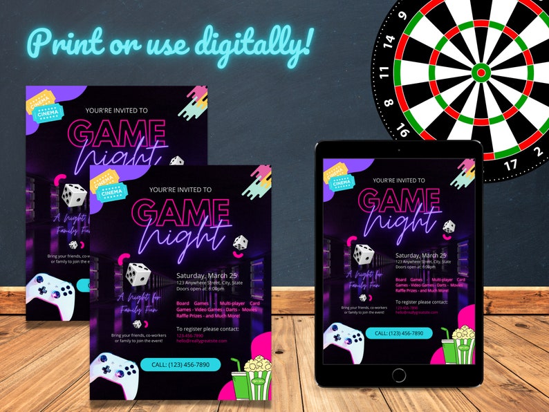 Trivia Night Flyer, Editable Game Night Invitation, Trivia Night ...