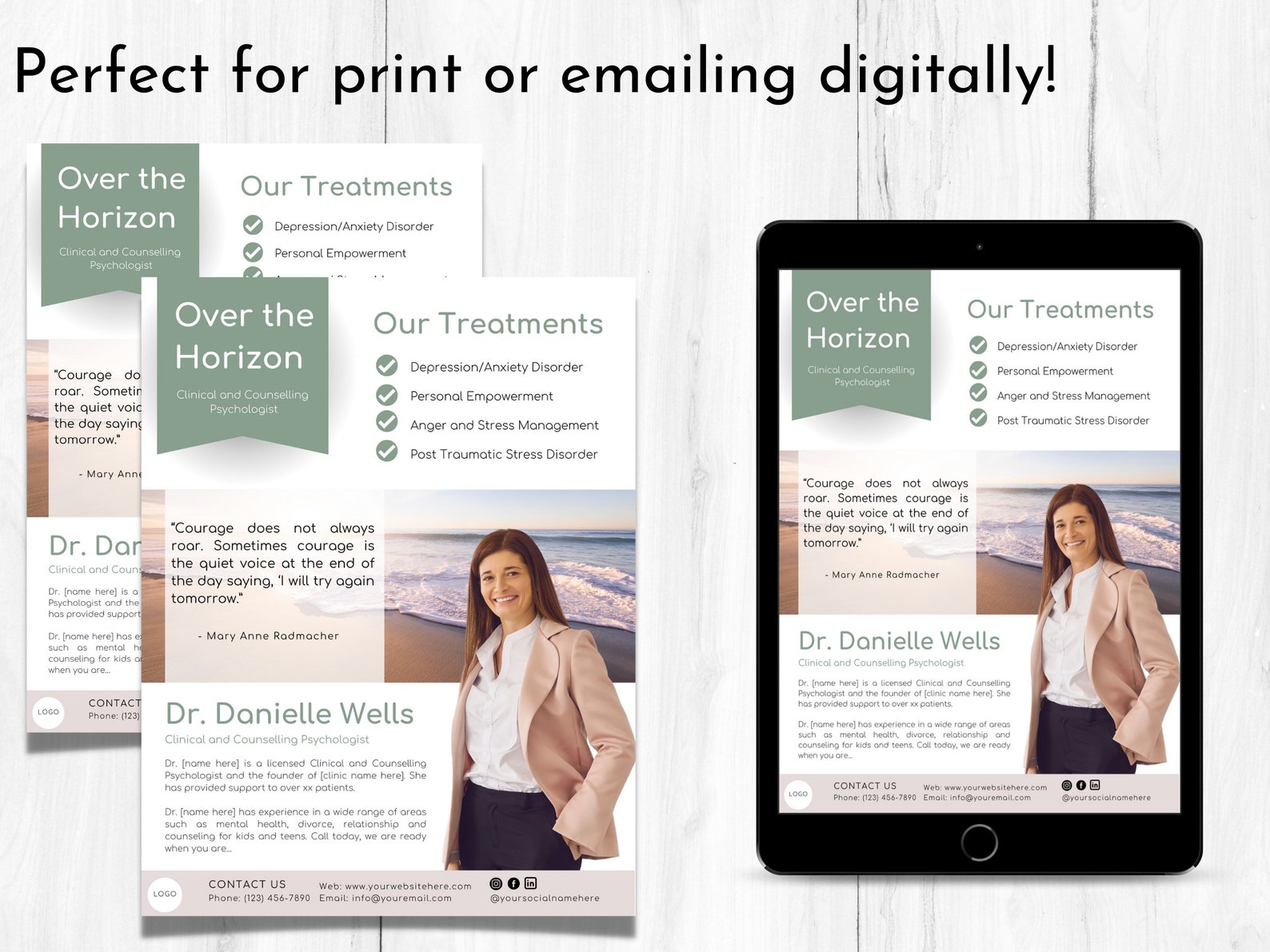 Counseling Psychology Therapy Flyer Templates Design, Editable ...
