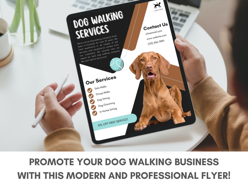 Dog Walking Flyer Poster Leaflet Editable Flyer Template Dog - Etsy