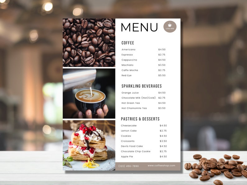 Coffee Menu Template Editable Coffee Price List Coffee Price - Etsy