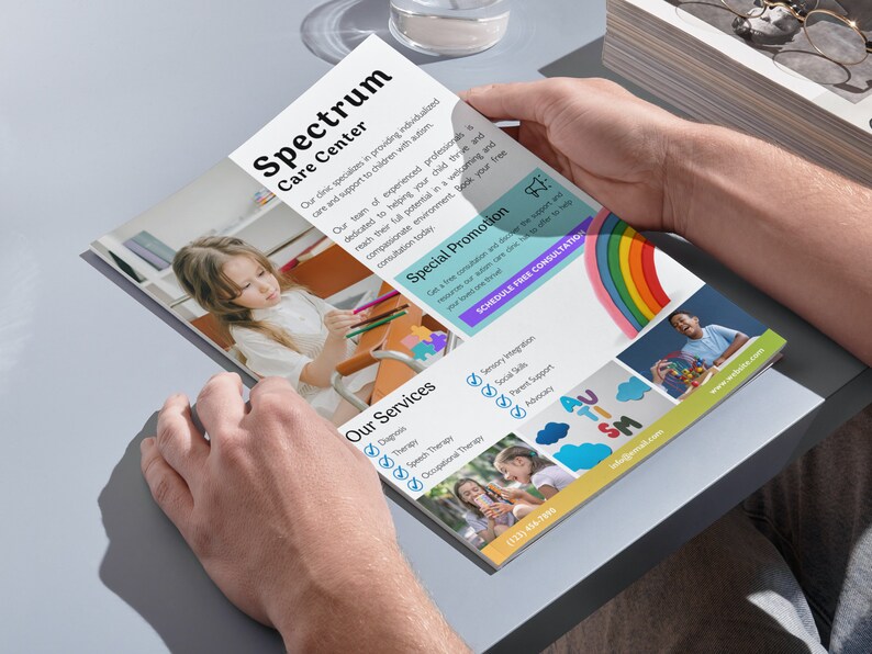 Autism Awareness Flyer Templates Design, Autism Therapy Editable ...