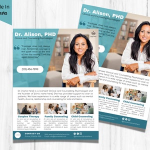 Counseling Psychology Therapy Flyer Templates Design, Editable ...