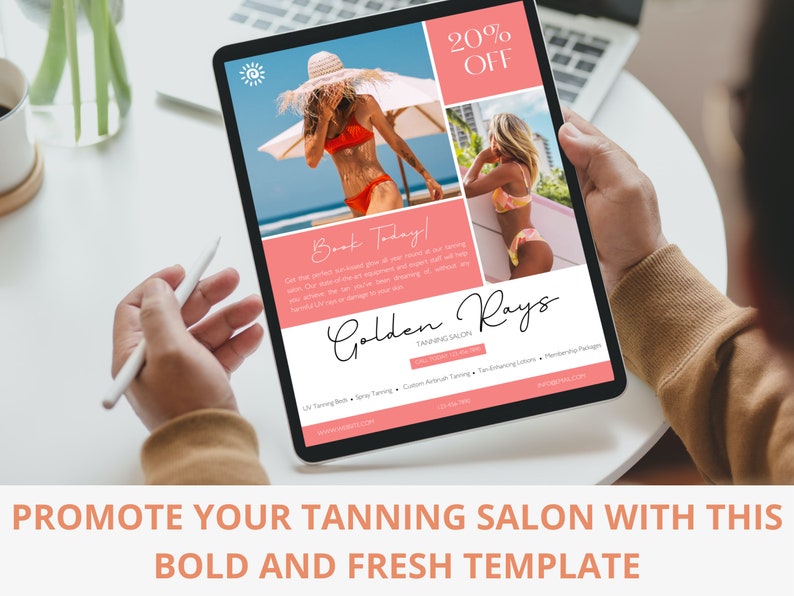 Tanning Salon Flyer Template, Editable Spray Tan Flyer, Printable ...
