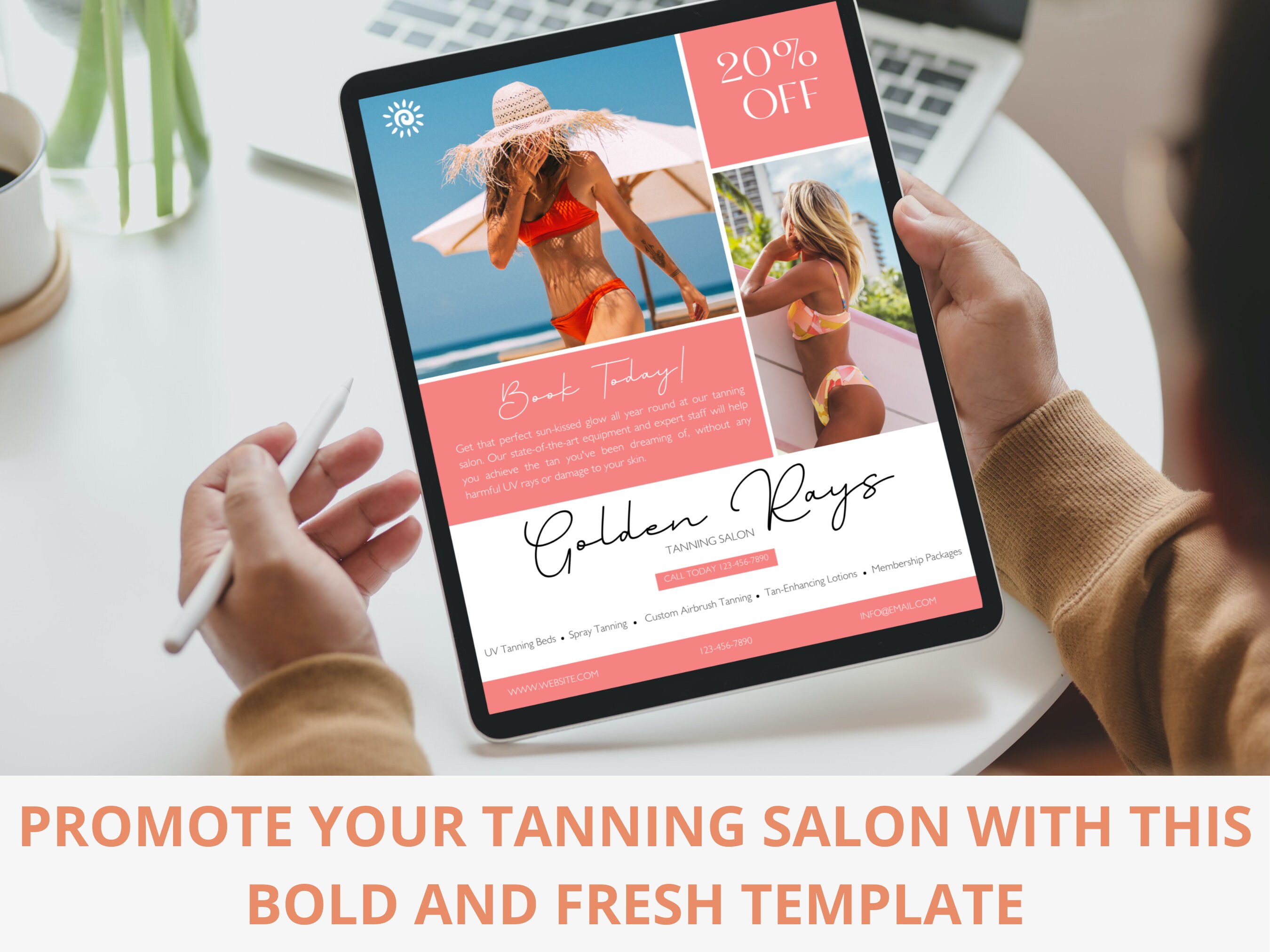 Tanning Salon Flyer Template, Editable Spray Tan Flyer, Printable ...