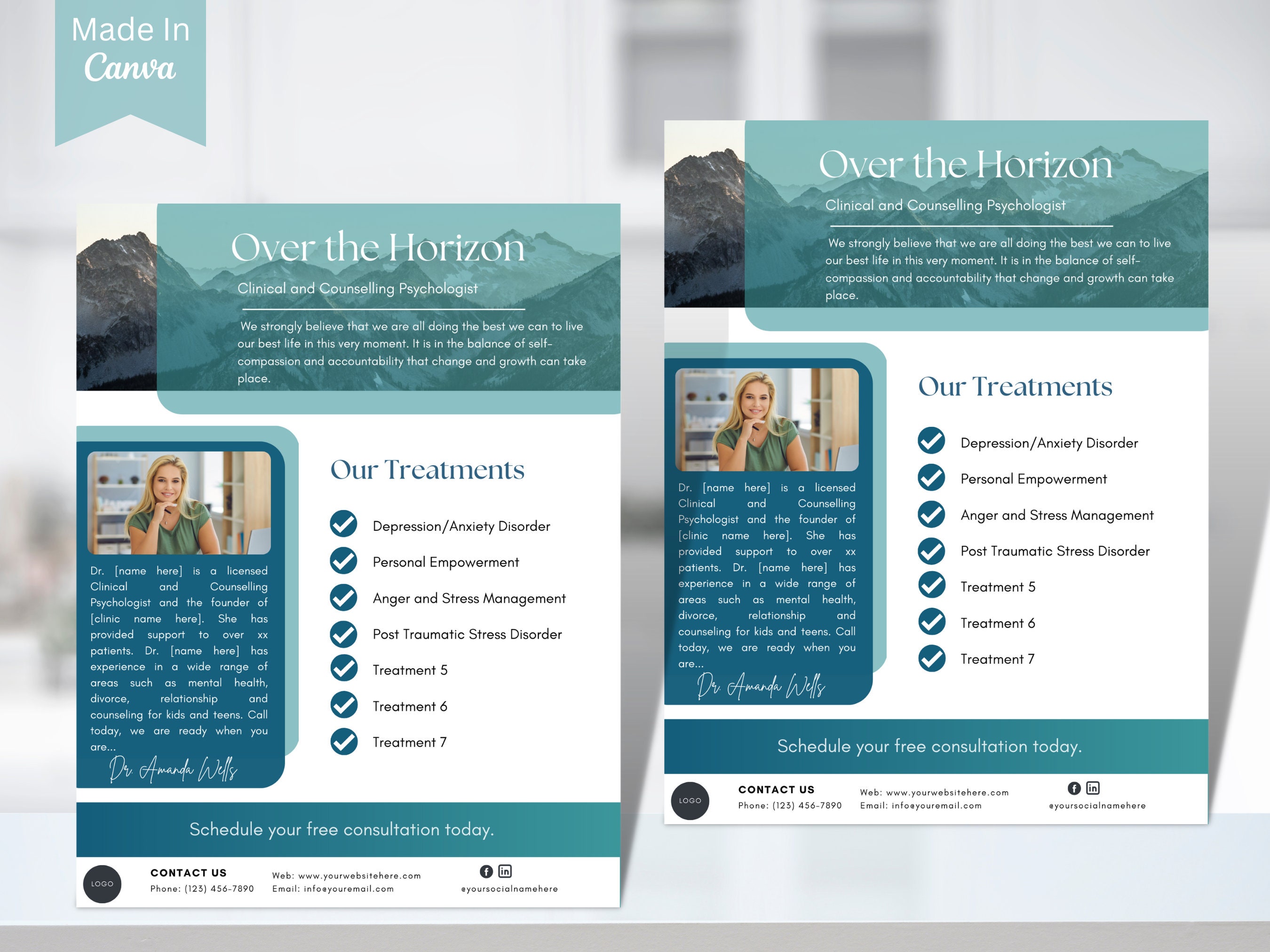Counseling Psychology Therapy Flyer Templates Design Editable - Etsy