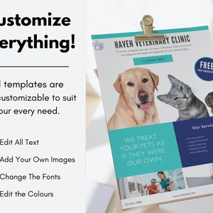 Pet Veterinary Flyer, DIY Canva Pet Veterinary Flyer Template 2024 ...