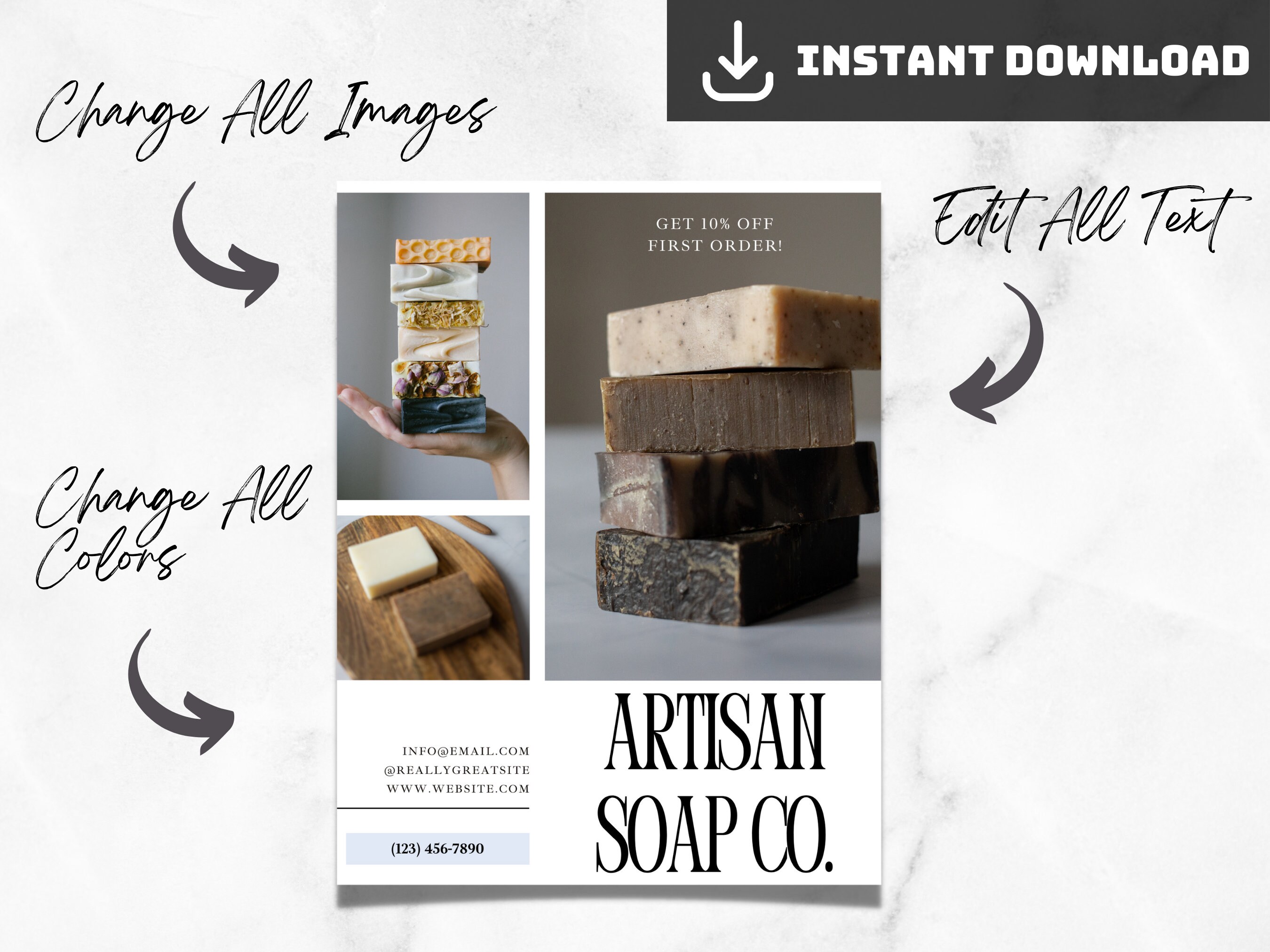 Handmade Soap Flyer Template Editable Handmade Soap Making - Etsy