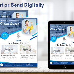 Cleaning Service Flyer, DIY Sheet, Cleaning Service Poster, Housekeeping Flyer, Editable ...