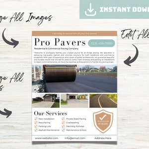 Paving Flyer Template, Printable Business Flyer Design, Paving Flyer ...