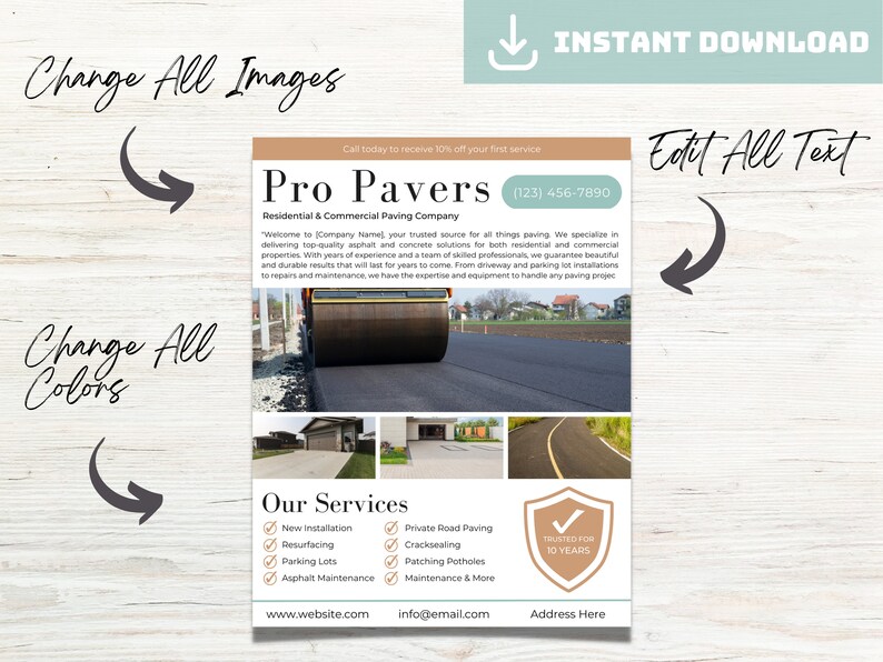 Paving Flyer Template, Printable Business Flyer Design, Paving Flyer ...
