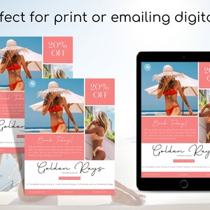 Tanning Salon Flyer Template, Editable Spray Tan Flyer, Printable ...