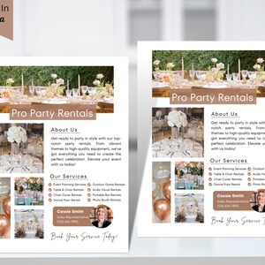 Party Rental Flyer Template, DIY Leaflet for Party Equipment, Event ...