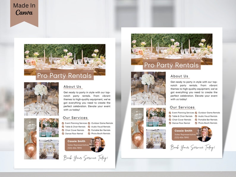 Party Rental Flyer Template, DIY Leaflet for Party Equipment, Event ...