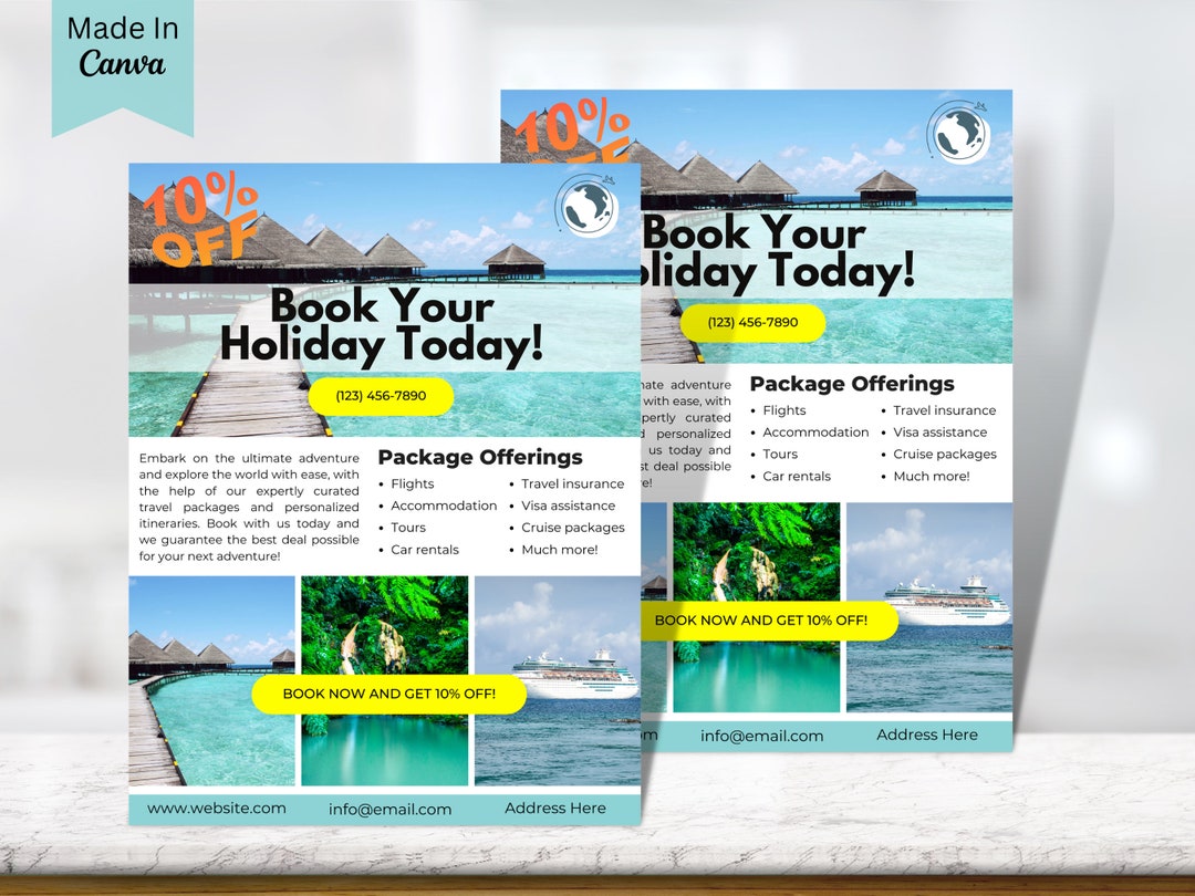 Travel Agent Flyer, DIY Flyer Travel Template, Travel Agency, Vacation ...