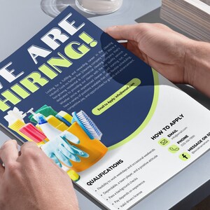 DIY Hiring Flyer Templates Design, Cleaning Hiring Flyer, We're Hiring ...