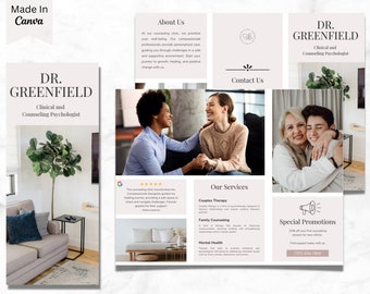 Counseling Psychology Therapy Flyer Templates Design, Editable ...