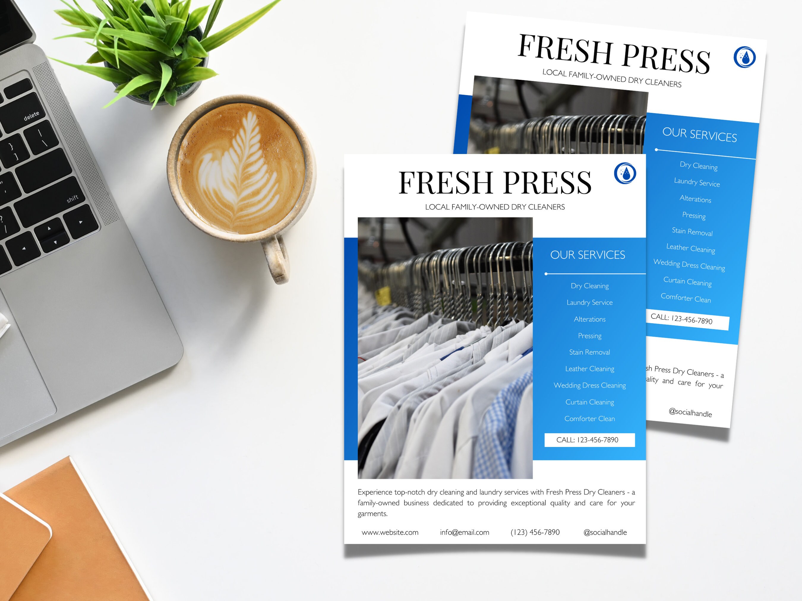 Dry Cleaning Service Flyer, DIY Sheet, Dry Cleaning Service, Laundry ...
