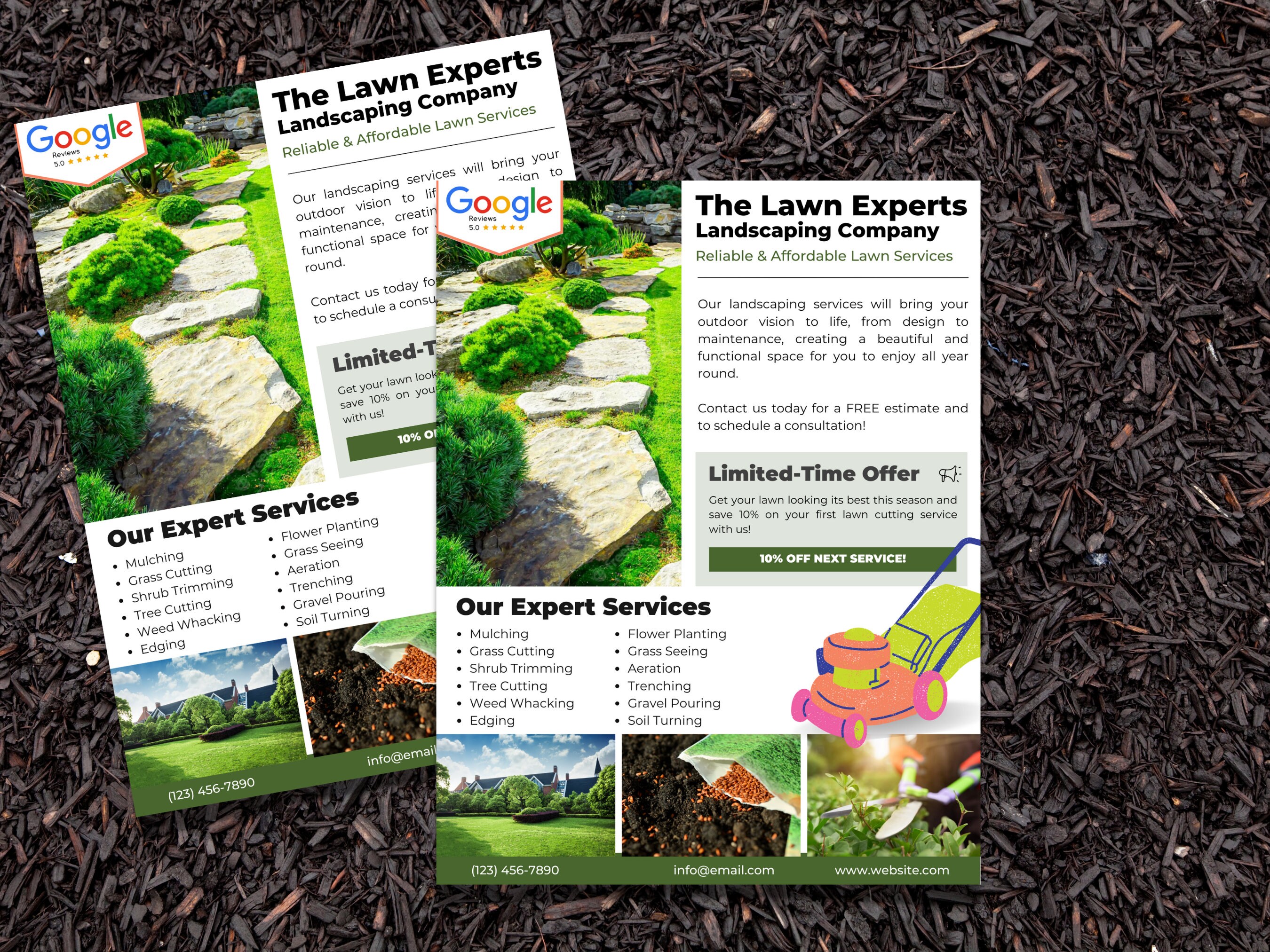 Landscaping Flyer Template, Gardening Flyer Template, Lawn Mowing Flyer ...