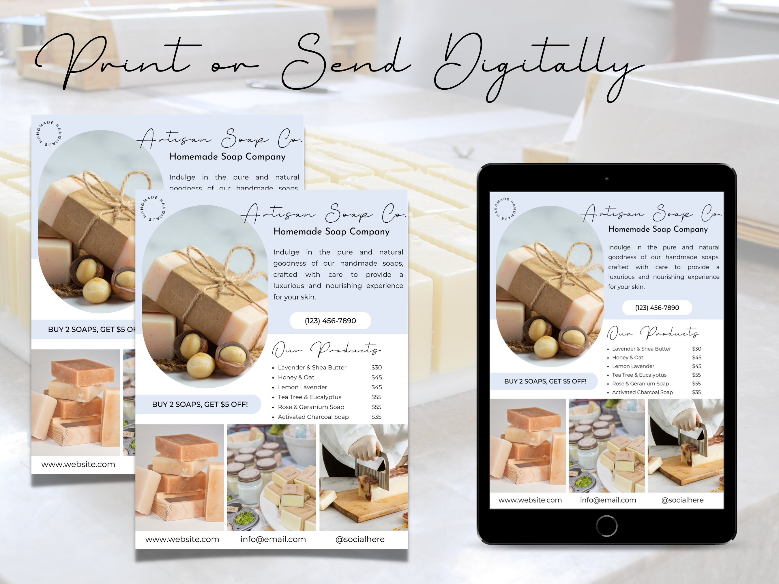 Handmade Soap Flyer Template, Editable Handmade Soap Making Small ...