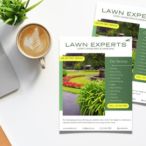 Gardening Flyer Template, Lawn Mowing Flyer Canva Template, Landscaping ...
