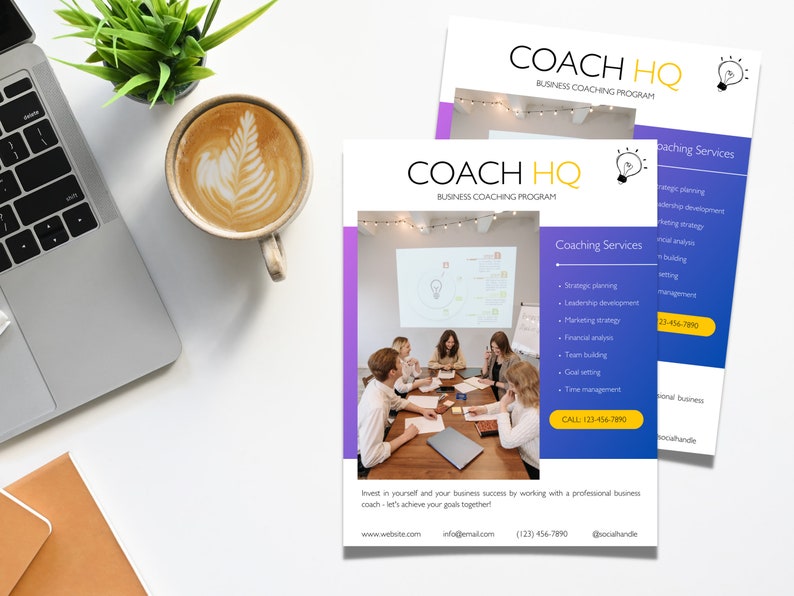 Business Coach Flyer DIY Canva Flyer Template Editable Canva - Etsy