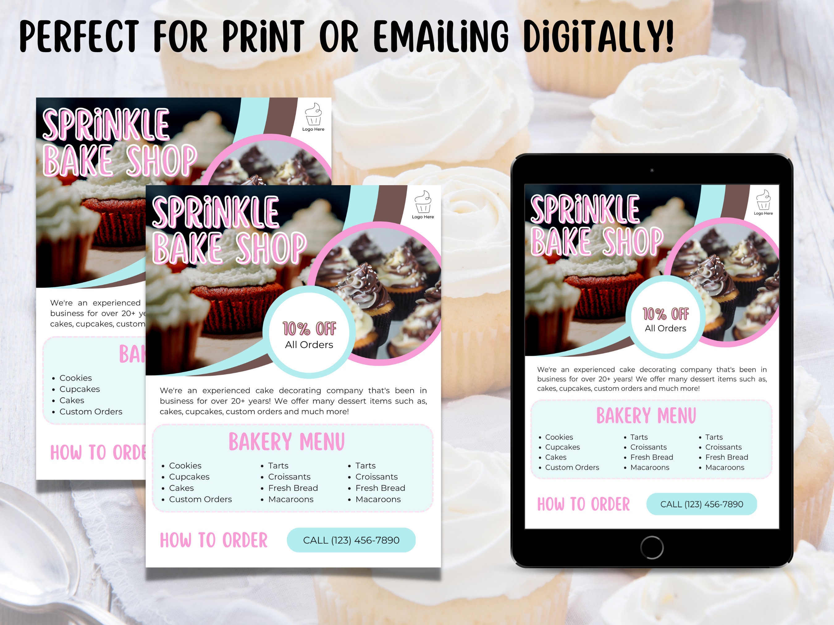 Cake Flyer Template Cupcake Cake Business Flyer Baking - Etsy