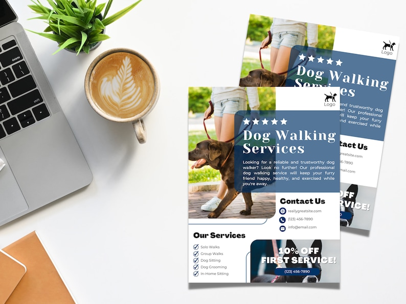 Dog Walking Flyer Poster Leaflet, Pet Sitting Flyer Poster Leaflet, Pet ...