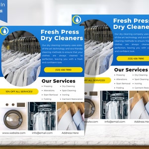 Dry Cleaning Service Flyer, DIY Sheet, Dry Cleaning Service, Laundry ...