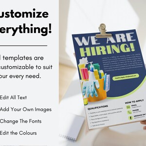 DIY Hiring Flyer Templates Design, Cleaning Hiring Flyer, We're Hiring ...