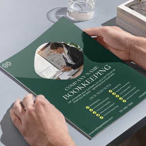 Bookkeeper Flyer Template, Printable Business Flyer Design, Bookkeeping ...