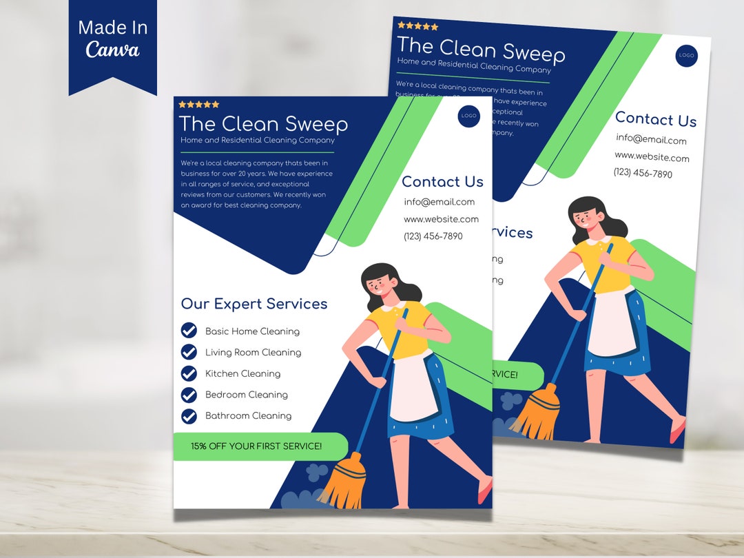 Cleaning Service Flyer, DIY Sheet, Cleaning Service Poster ...