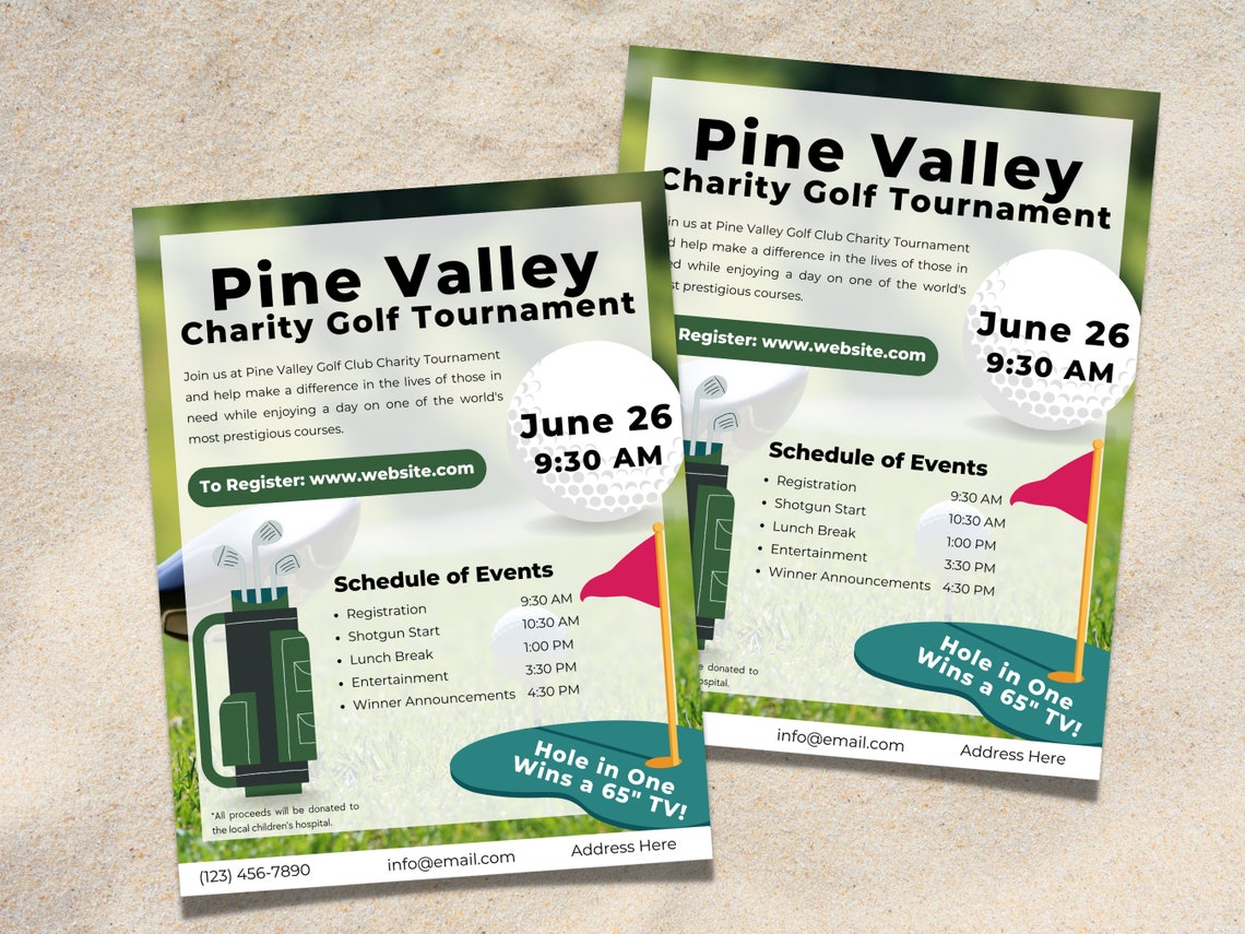 Golf Tournament Flyer Template, Editable Golf Flyer Guide, Instant ...