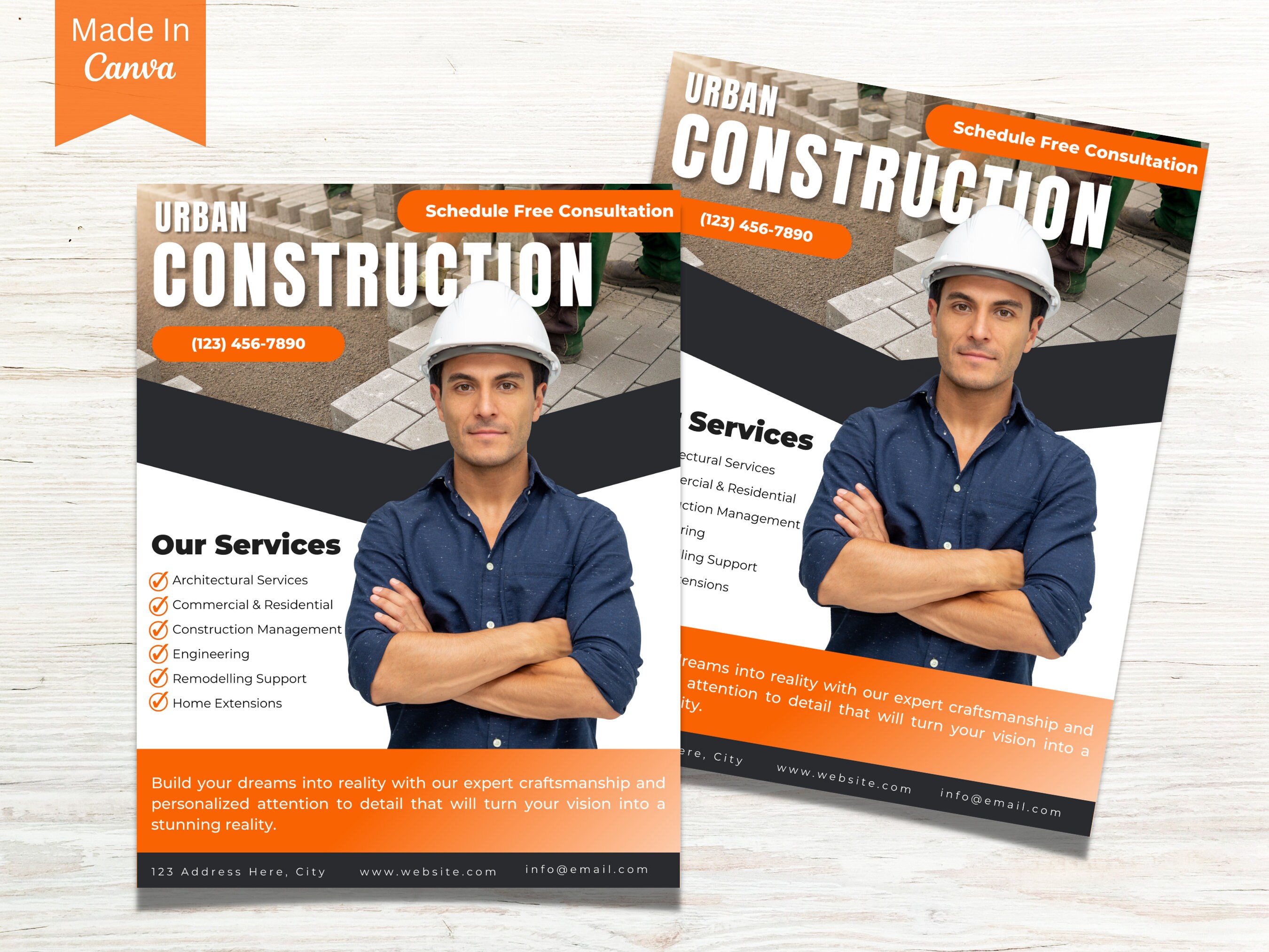 Construction Flyer Template, Printable Business Flyer Design, Handyman ...