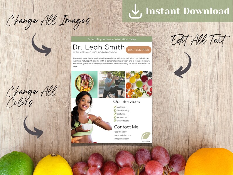 Wellness Coach Flyer Template DIY Canva Flyer Template - Etsy