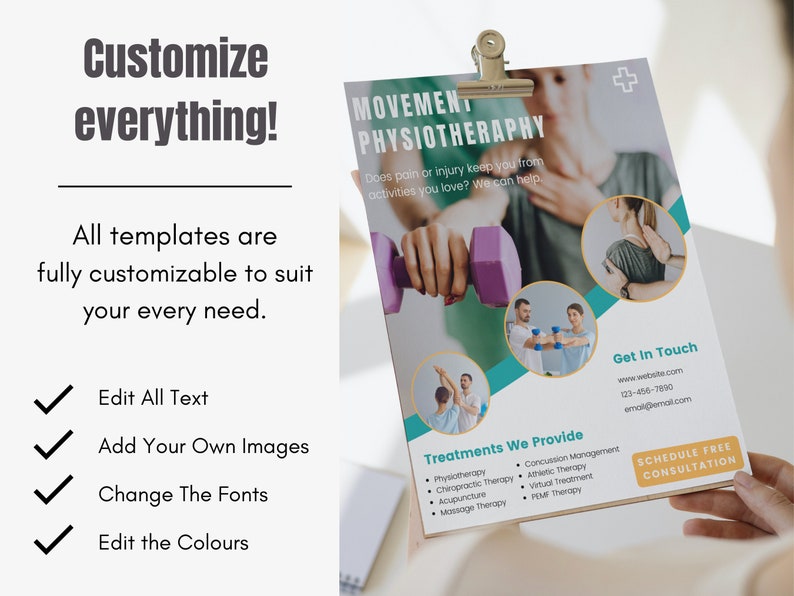 Chiropractor Therapy Template Physiotherapy Promotion Flyer - Etsy Canada