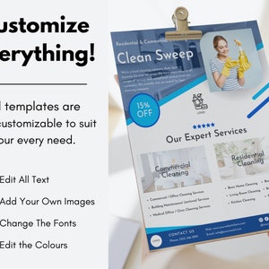 Cleaning Service Flyer, DIY Sheet, Cleaning Service Poster, Housekeeping Flyer, Editable ...