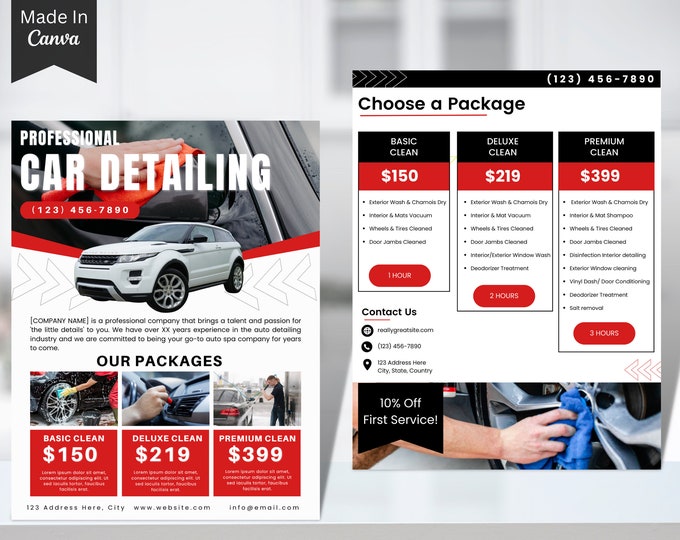 Car Detailing Flyer, DIY Flyer Template Design, Car Wash Flyer ...