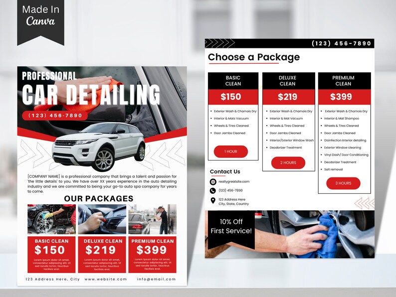 Car Detailing Flyer DIY Flyer Template Design Car Wash - Etsy