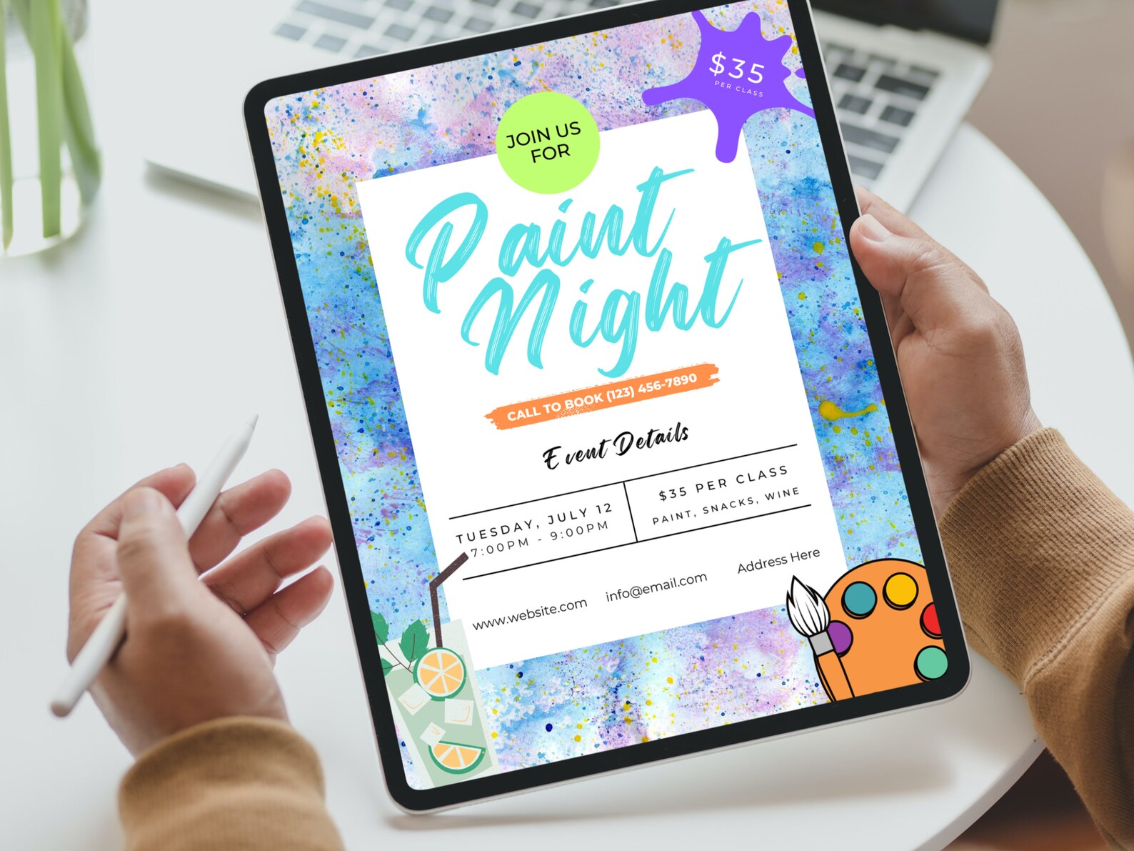 Editable Paint Night Template, Sip and Paint Flyer, DIY Paint and Sip ...