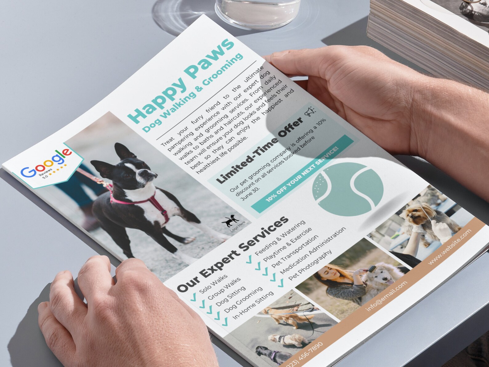Dog Walking Flyer Poster Leaflet, Pet Sitting Flyer Poster Leaflet, Pet ...