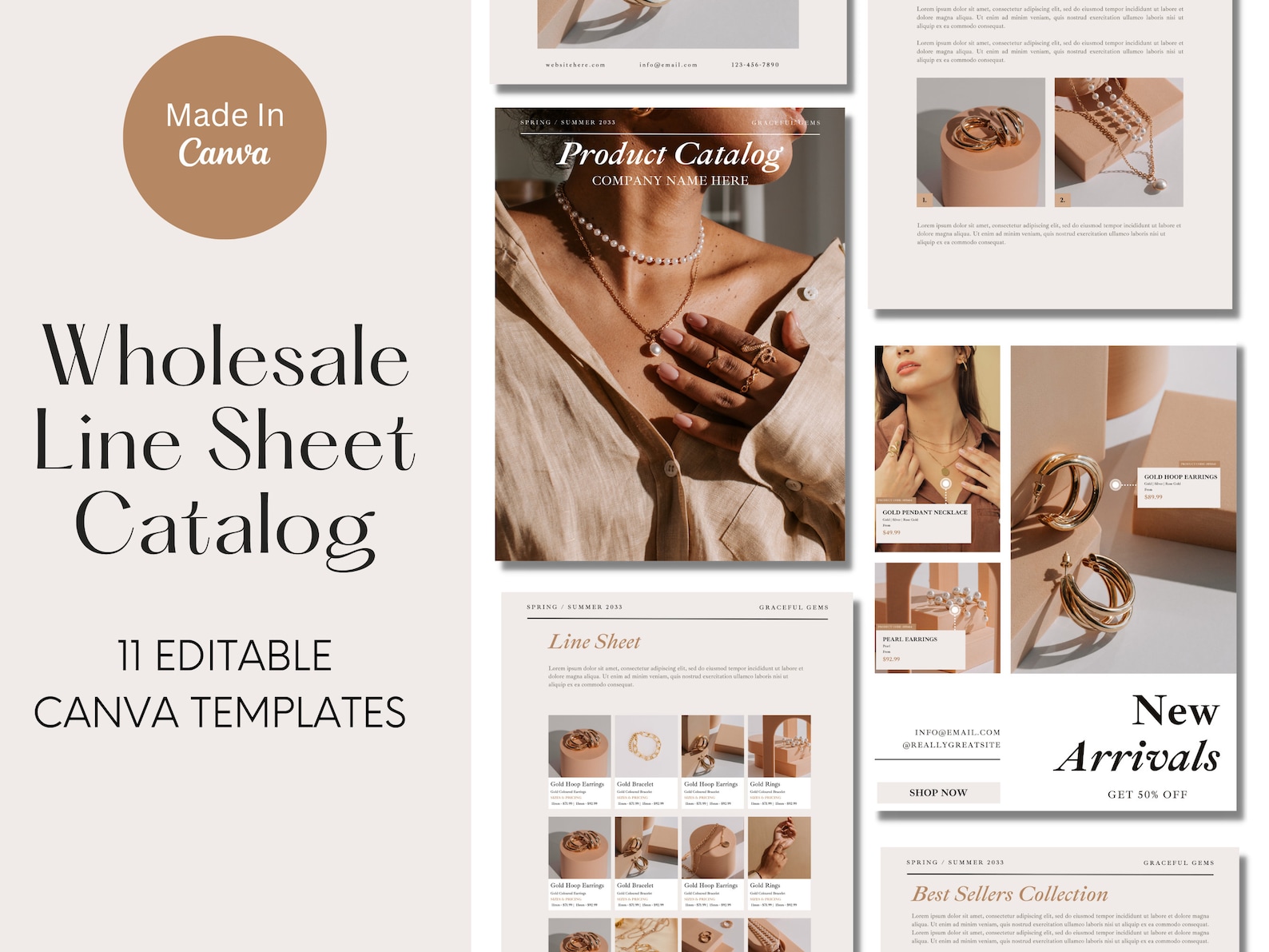 Editable Wholesale Line Sheet Template, Wholesale Catalog & Price List ...