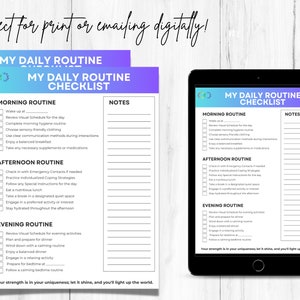 Autism Daily Checklist, Autism Checklist, Daily Planner, Autistic ...