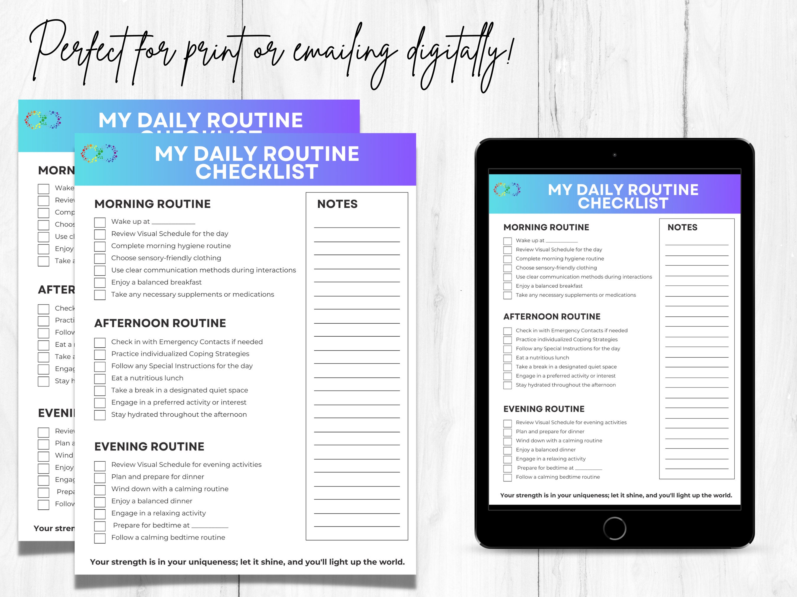 Autism Daily Checklist, Autism Checklist, Daily Planner, Autistic ...