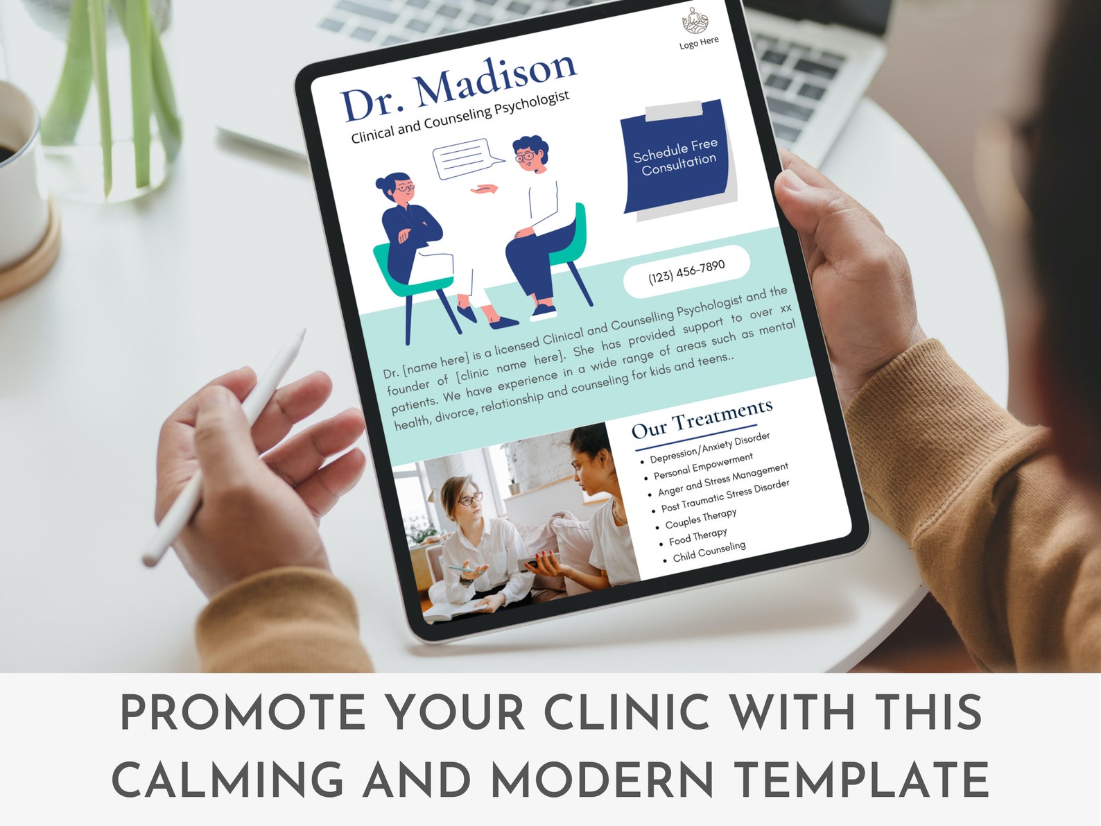 Counseling Psychology Therapy Flyer Templates Design, Editable ...