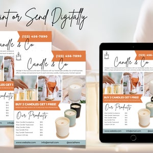 Soy Wax Candles Flyer Template, Editable Handmade Candle Making Small ...