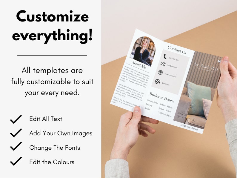 Counseling Psychology Therapy Brochure Templates Design, Editable ...