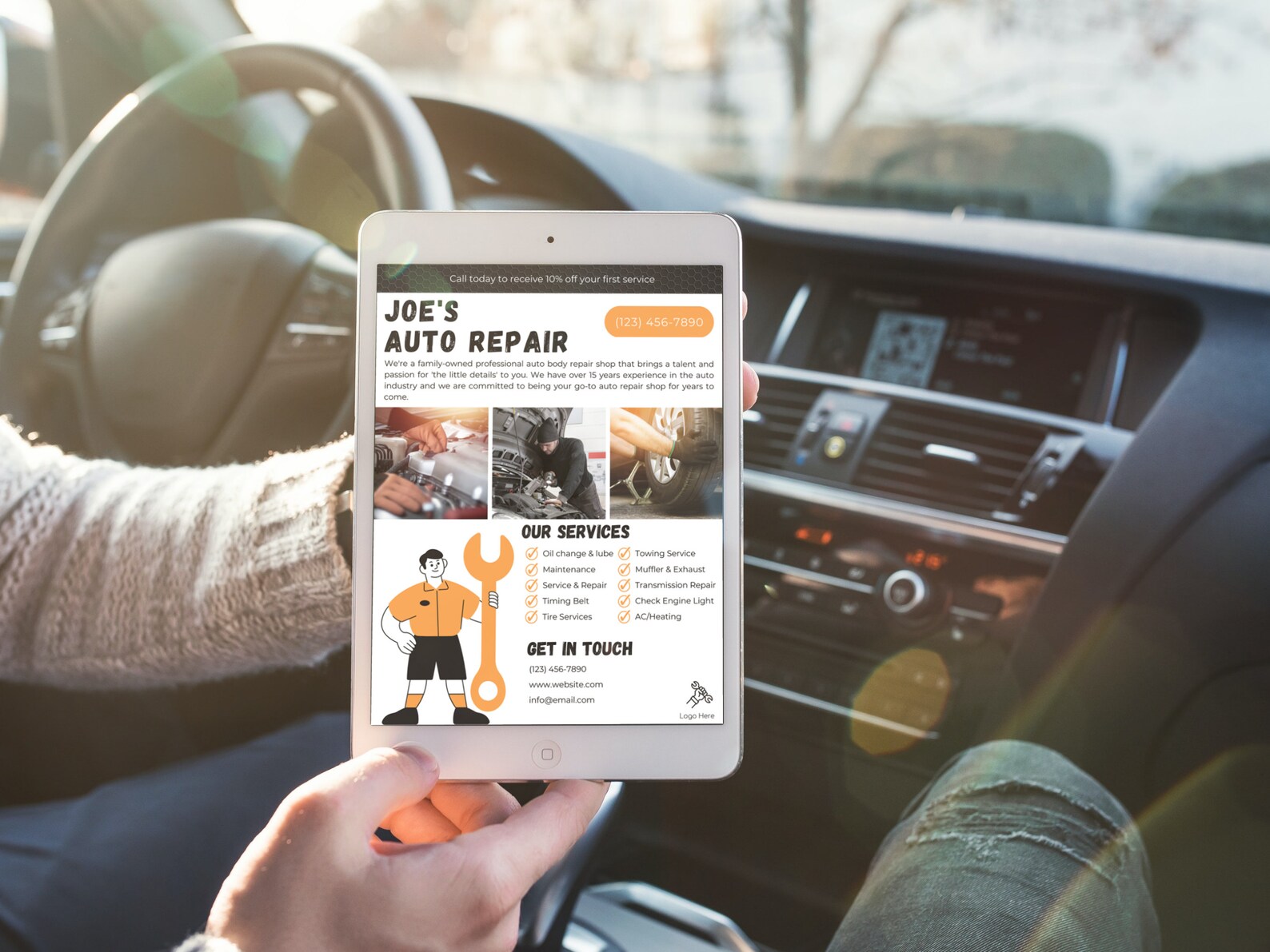 Auto Body Flyer, DIY Flyer Template Design, Car Repair Flyer, Social ...