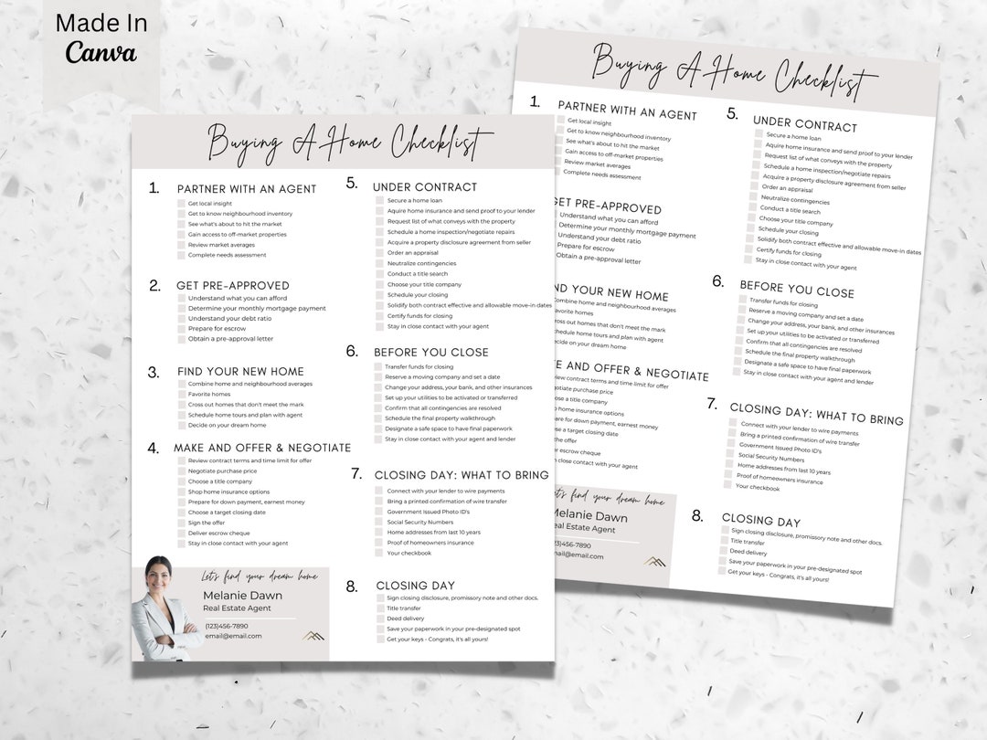 Real Estate Home Buyer's Checklist, Real Estate Marketing, Real Estate ...