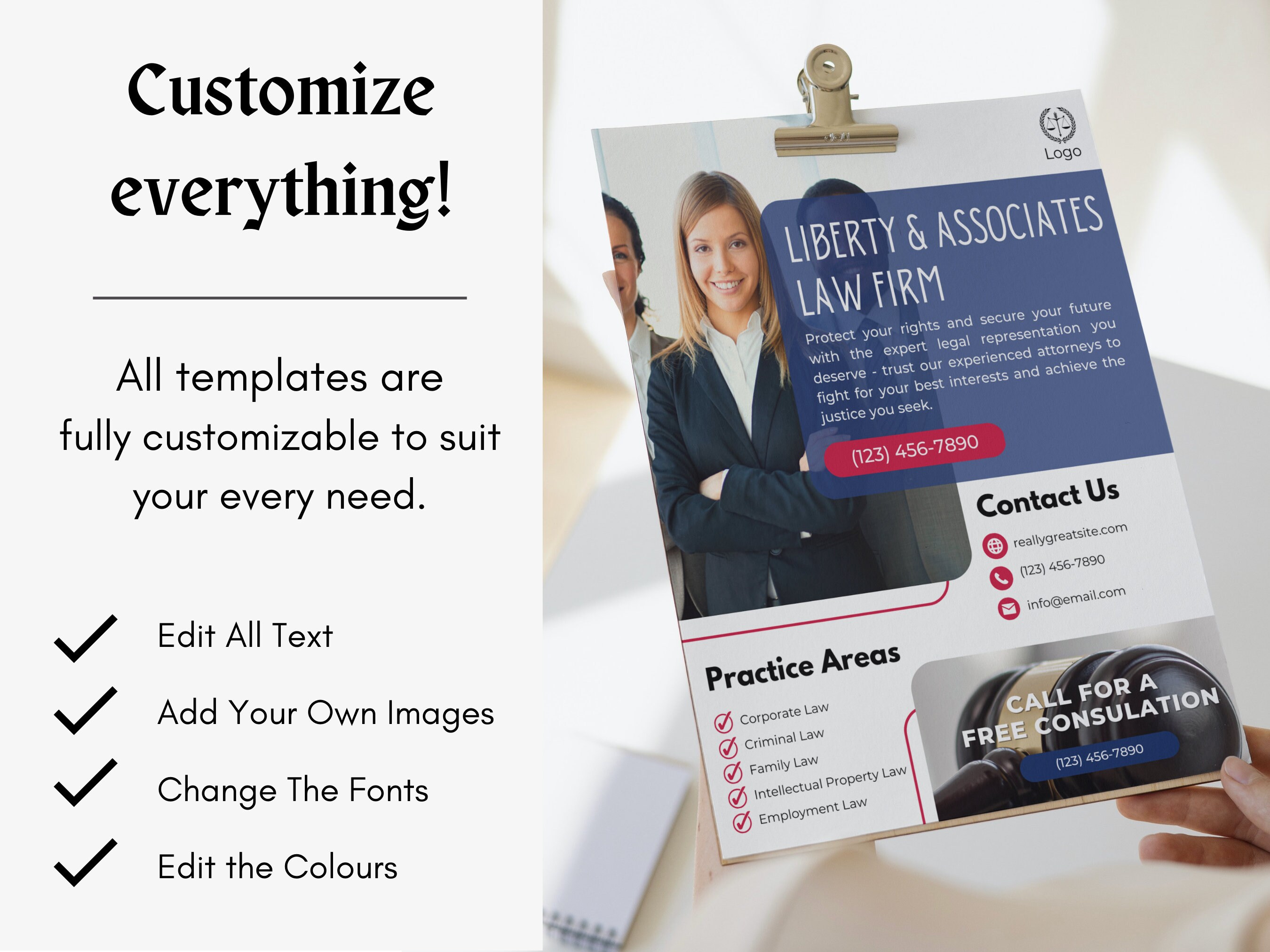 Law Firm Flyer DIY Canva Law Firm Flyer Template Editable - Etsy